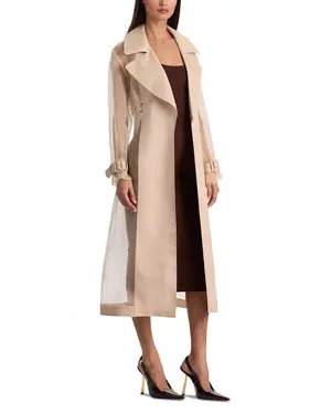 Alice + Olivia Silvia Mixed Media Trench Coat