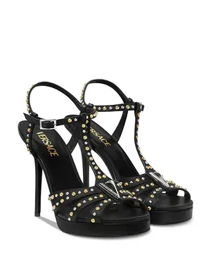 Versace Embellished Strappy Sandals - Black Versace