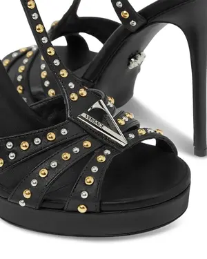 Versace Embellished Strappy Sandals - Black Versace