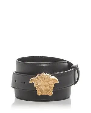 Versace Medusa Leather Belt - Black