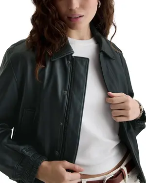 Ag Lincoln Leather Bomber Jacket