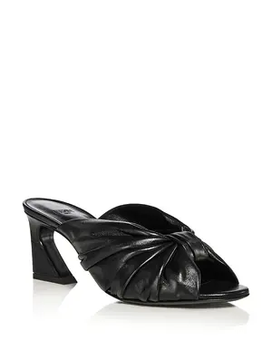 Fendi Lucida Leather Mules - Nero