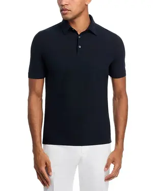 SLOWEAR Ice Cotton Short Sleeve Polo Shirt - Black