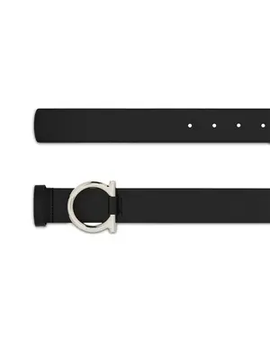 FERRAGAMO Gancini Leather Belt - Nero