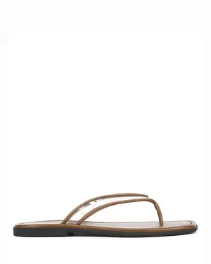 Veronica Beard Clea Piping Jelly Sandals - Clear/chestnut