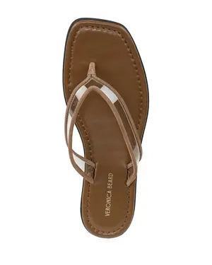 Veronica Beard Clea Piping Jelly Sandals - Clear/chestnut