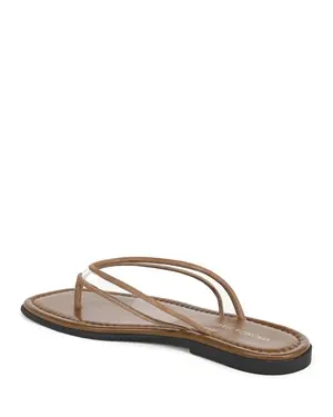Veronica Beard Clea Piping Jelly Sandals - Clear/chestnut