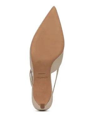 Vince Clara Pointed Slingback Pumps - Birch Sand