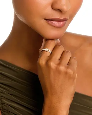 Bloomingdale'S Diamond Pear & Round Bypass Ring 0.42 Tcw