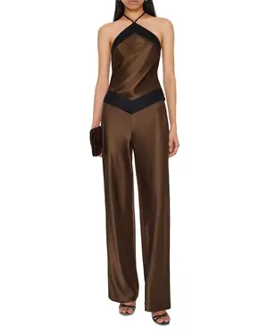 REFORMATION Jillian Silk Top - Pinecone