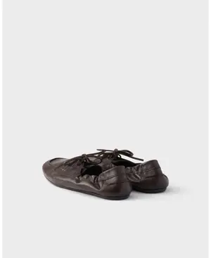 Prada Shuffle Antiqued Leather Laced Shoes - Brown