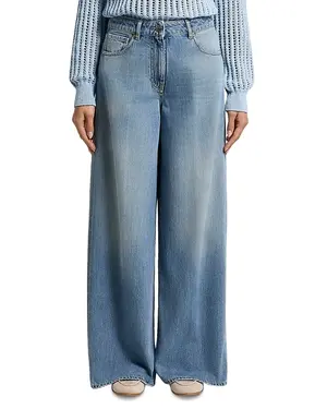 Peserico Low Rise Wide Leg Jeans - Ink