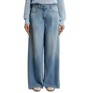 Peserico Low Rise Wide Leg Jeans - Ink