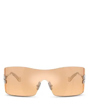 Miu Miu 44mm Rectangular Sunglasses - Orange