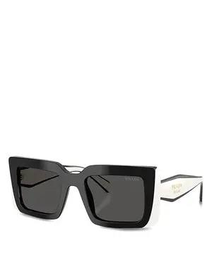 Prada Prada Rectangular Sunglasses, 53mm Black