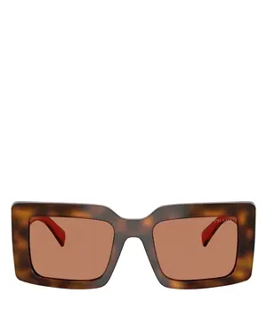 Prada Rectangular Sunglasses, 53mm - Brown