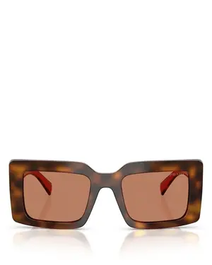 Prada Rectangular Sunglasses, 53mm - Brown