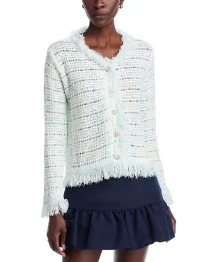 NANCY YANG Fringe Cardigan Top