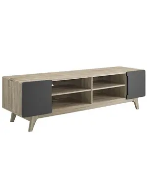 MODWAY Tread 70" Media Console Tv Stand - Natural Gray