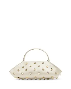 Altuzarra Origami Mini Crystal Studded Leather Handbag - Ivory/crystal