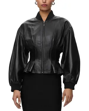 Herve Leger The Aven Leather Jacket