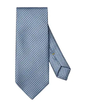 Eton Geometric Silk Classic Tie - Blue