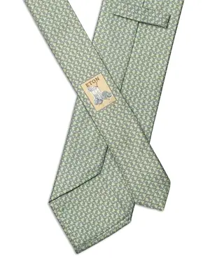 Eton Chain Print Silk Classic Tie - Light Green