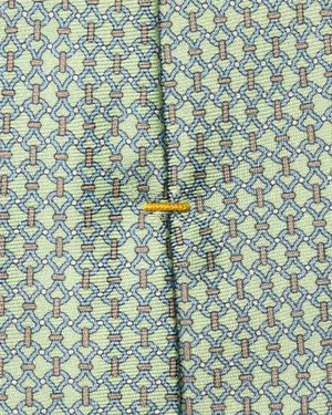 Eton Chain Print Silk Classic Tie - Light Green