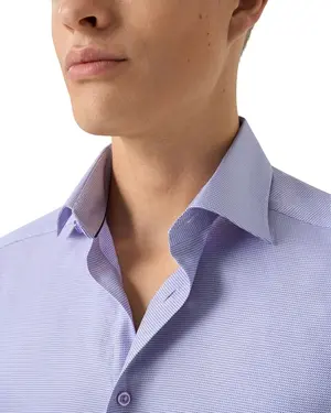 Eton Textured Twill Dress Shirt - Light Purple