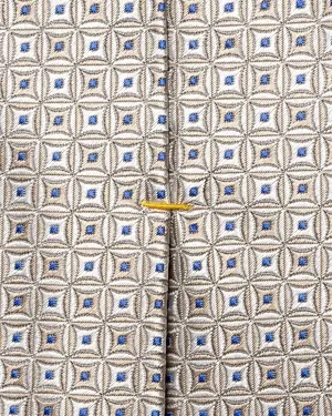 Eton Geometrical Silk Classic Tie - Light Grey