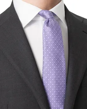 Eton Geometrical Silk Classic Tie - Medium Purple
