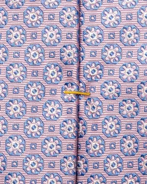 Eton Medallion Printed Silk Neck Tie - Medium Pink