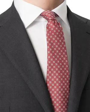 Eton Medallion Classic Neck Tie - Medium Red