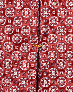 Eton Medallion Classic Neck Tie - Medium Red