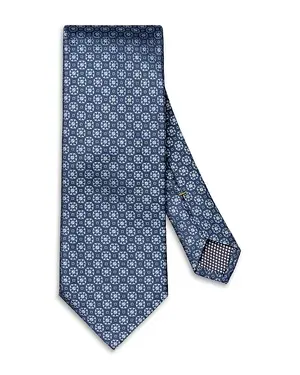Eton Medallion Printed Silk Neck Tie - Navy