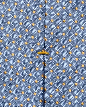 Eton Micro Geometric Silk Tie - Light Blue