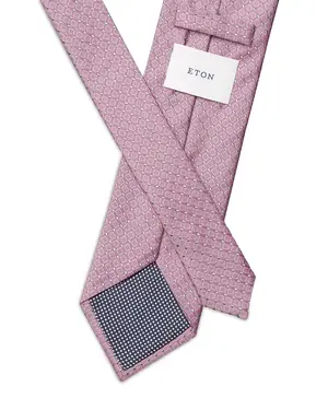 Eton Micro Geometric Silk Classic Tie - Medium Pink
