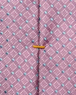 Eton Micro Geometric Silk Classic Tie - Medium Pink