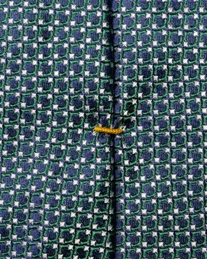 Eton Micro Pattern Silk Classic Tie - Dark Green