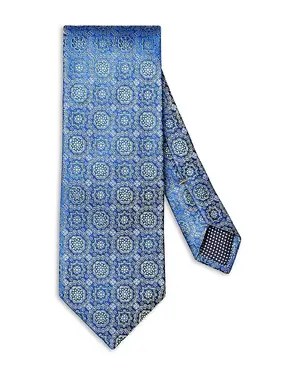 Eton Floral Silk Classic Tie - Medium Blue