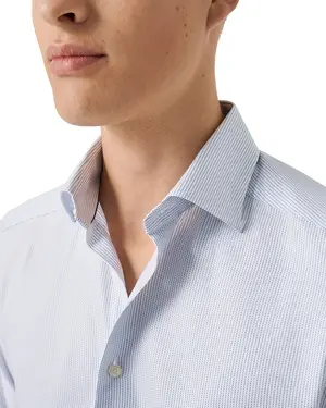 Eton Textured Twill Dress Shirt - Light Blue