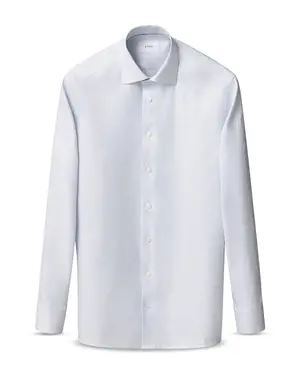 Eton Textured Twill Dress Shirt - Light Blue