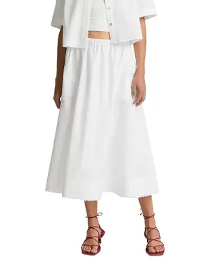 Vince Scallop Detail Maxi Skirt - Optic White