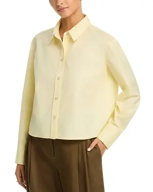 Vince Cropped Button Down Shirt - Sun Glow