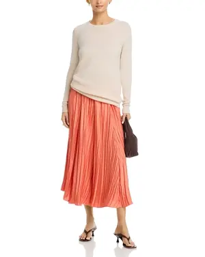 Vince Crinkle Paneled Maxi Skirt - Coral