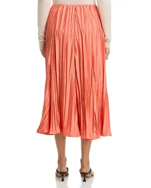 Vince Crinkle Paneled Maxi Skirt - Coral
