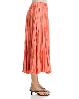 Vince Crinkle Paneled Maxi Skirt - Coral