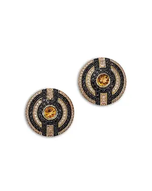 Bloomingdale'S 14k Yellow Citrine & Diamond Stud Earrings