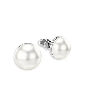 SWAROVSKI Matrix Crystal Pearl Stud Earrings - White