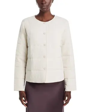 Eileen Fisher Round Neck Quilted Jacket